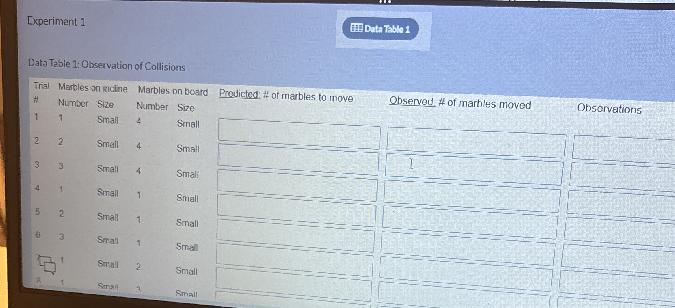 Solved Experiment 1data Table 1 Observation Of 
