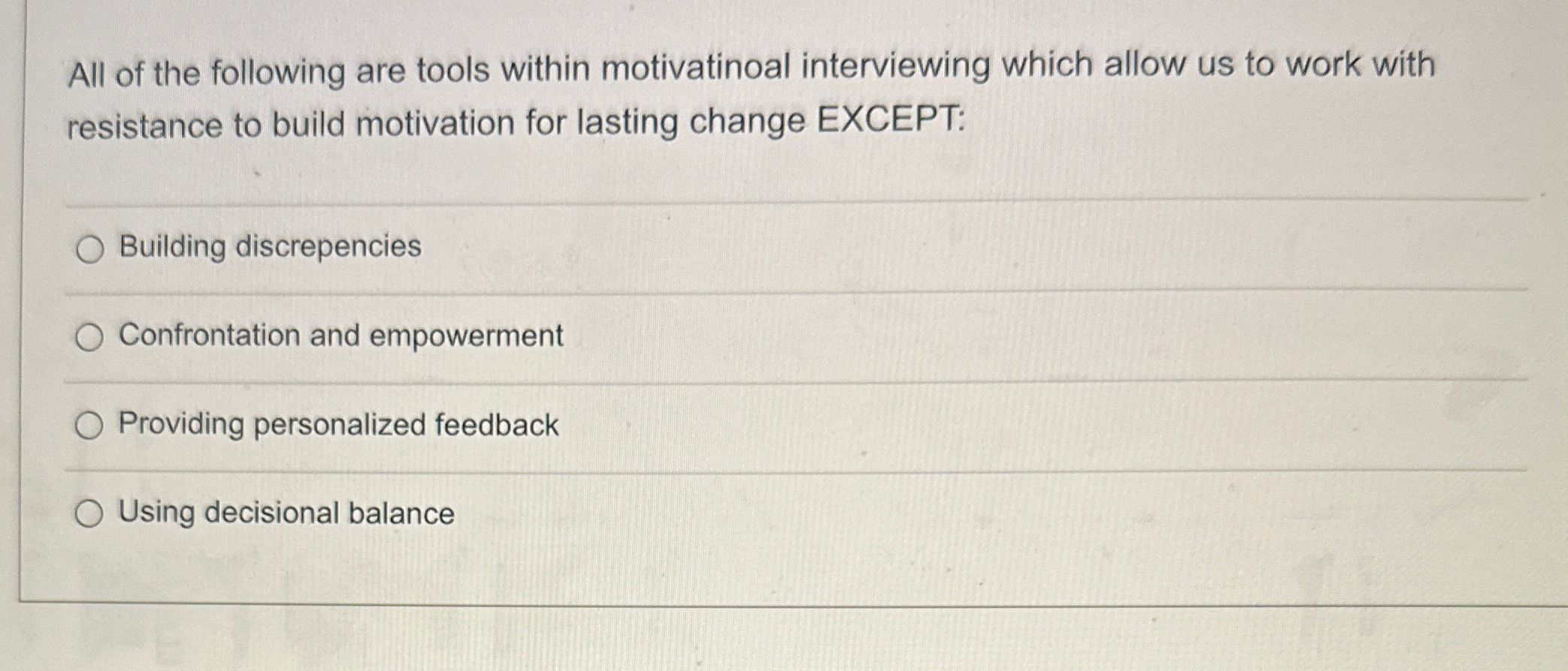 Solved All of the following are tools within motivatinoal | Chegg.com