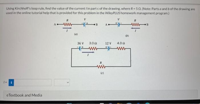 Solved Using Kirchhoff's loop rule, find the value of the | Chegg.com