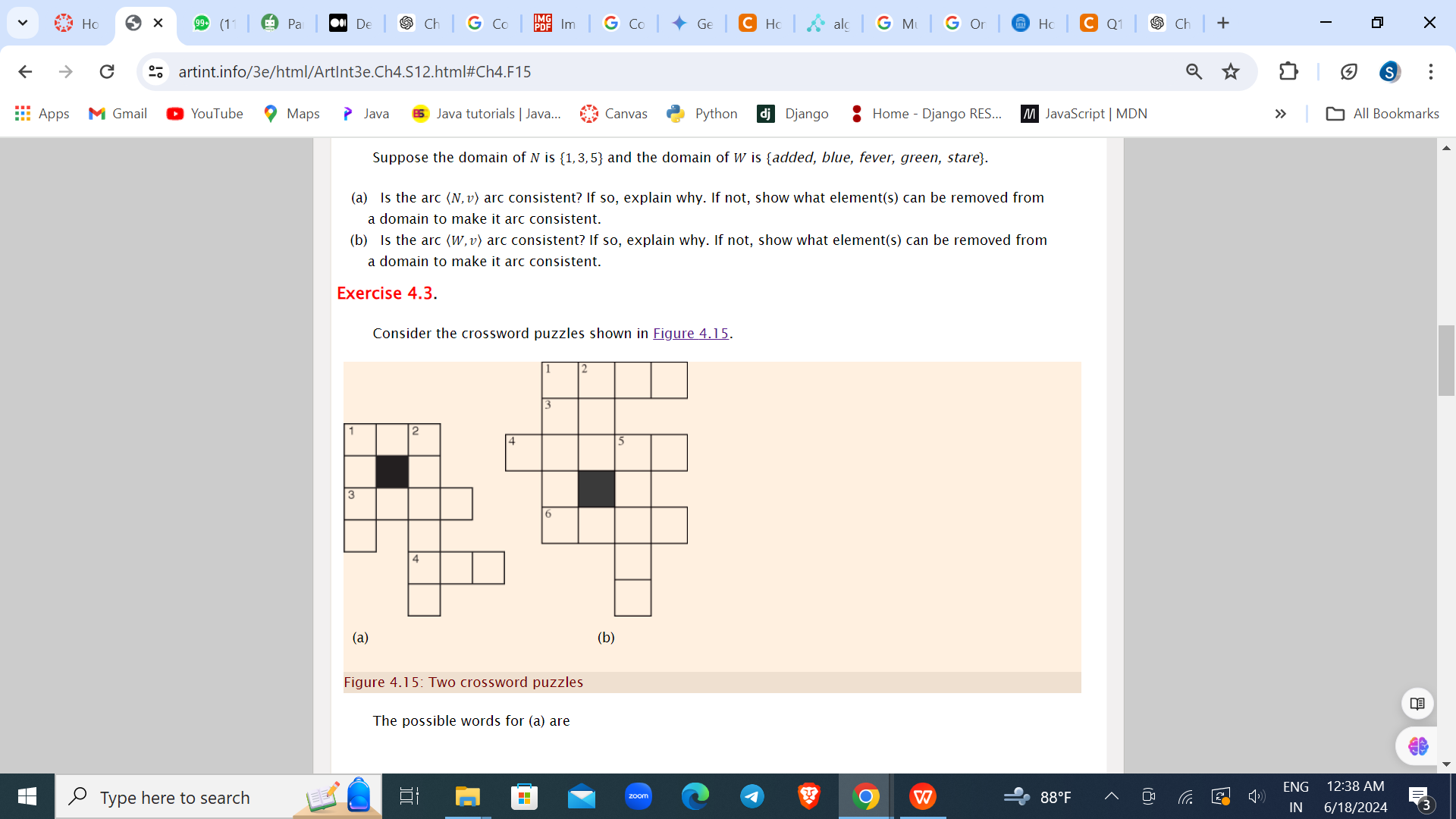 Solved Consider the crossword puzzles shown in Figure | Chegg.com