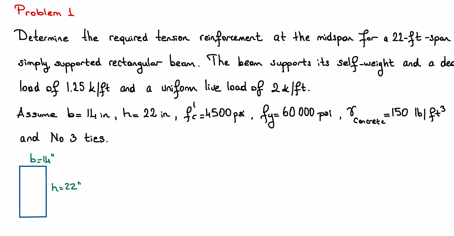 Solved Problem 1Determine the required tension reinforcement | Chegg.com