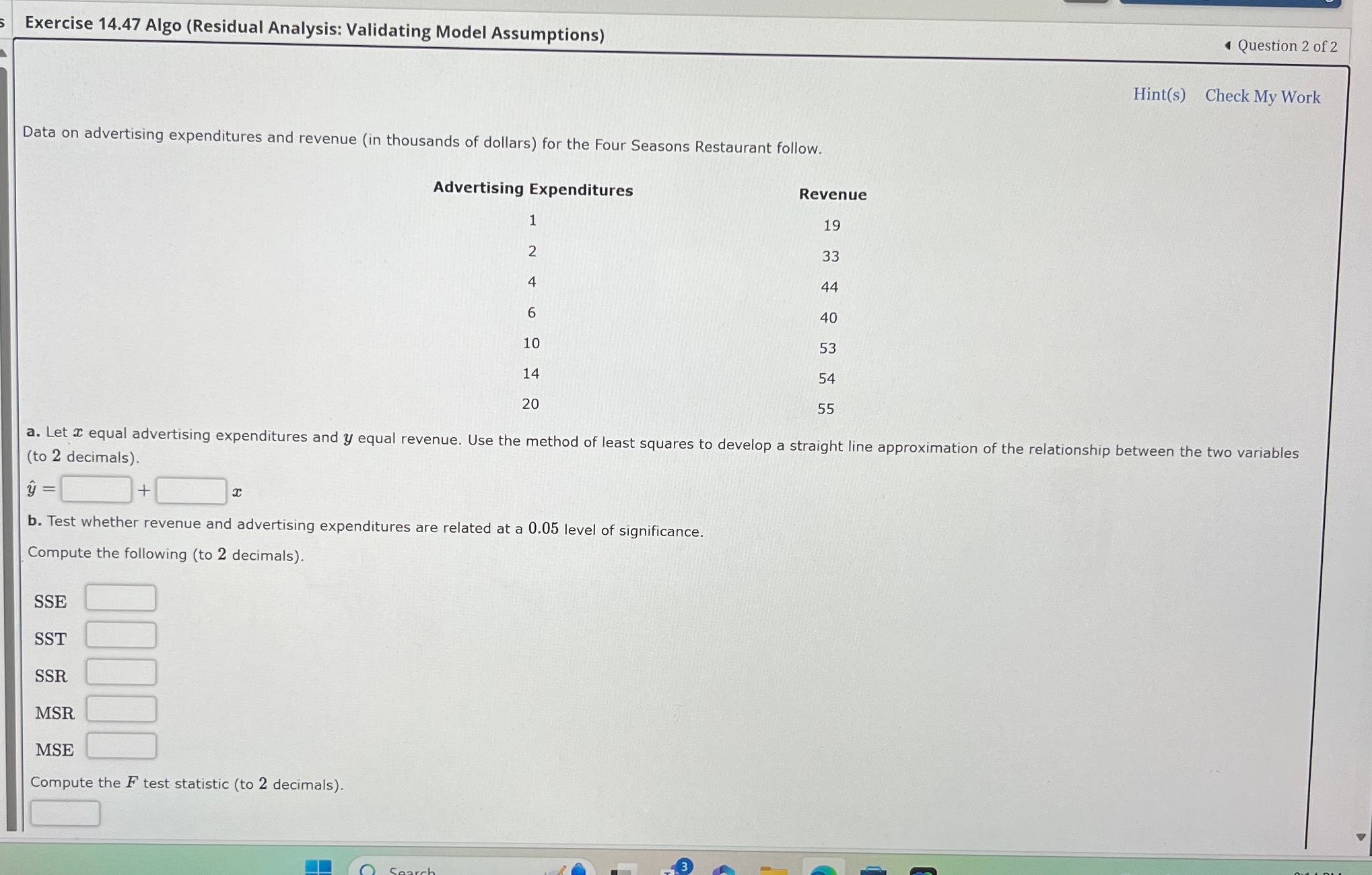 Solved Exercise 14.47 ﻿Algo (Residual Analysis: Validating | Chegg.com