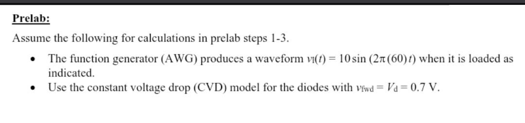 Solved Prelab: Assume the following for calculations in | Chegg.com