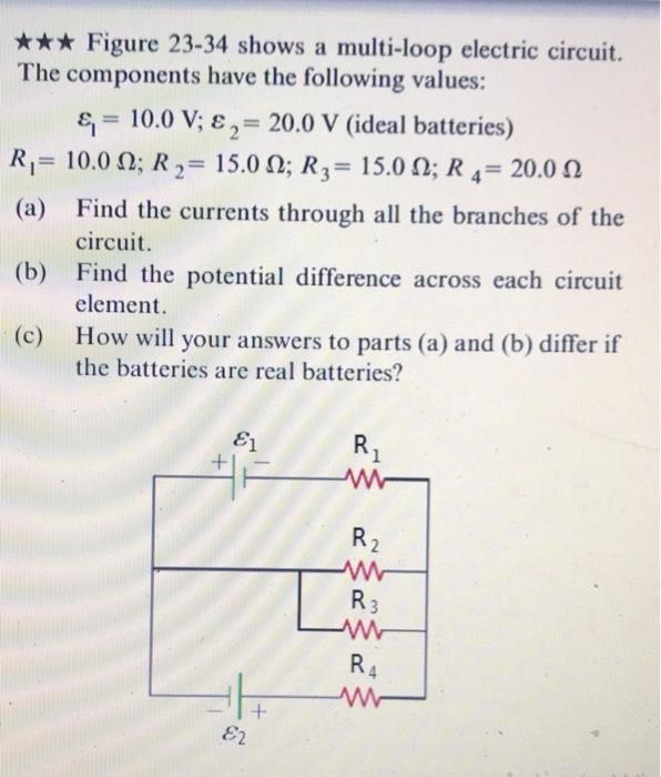 Solved Figure 23-34 shows a multi-loop electric circuit. | Chegg.com