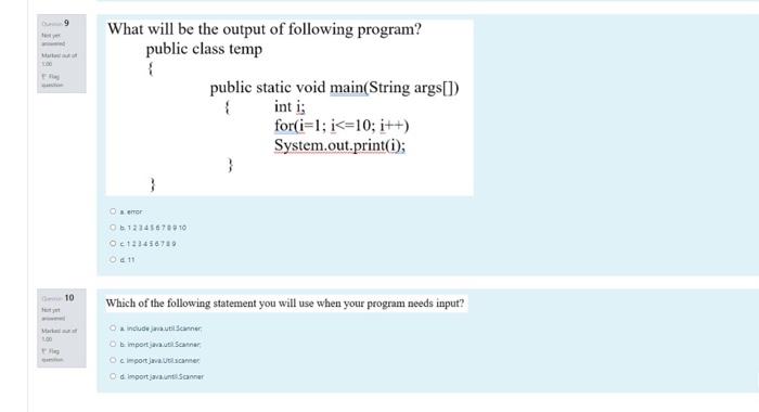 Solved 9 What will be the output of following program? | Chegg.com