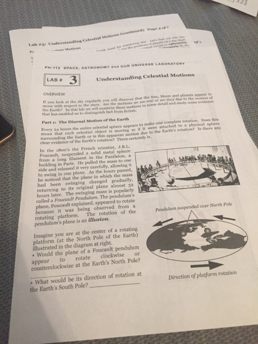 Solved Lab-3: Understanding Celestial Motions Cowed Page | Chegg.com