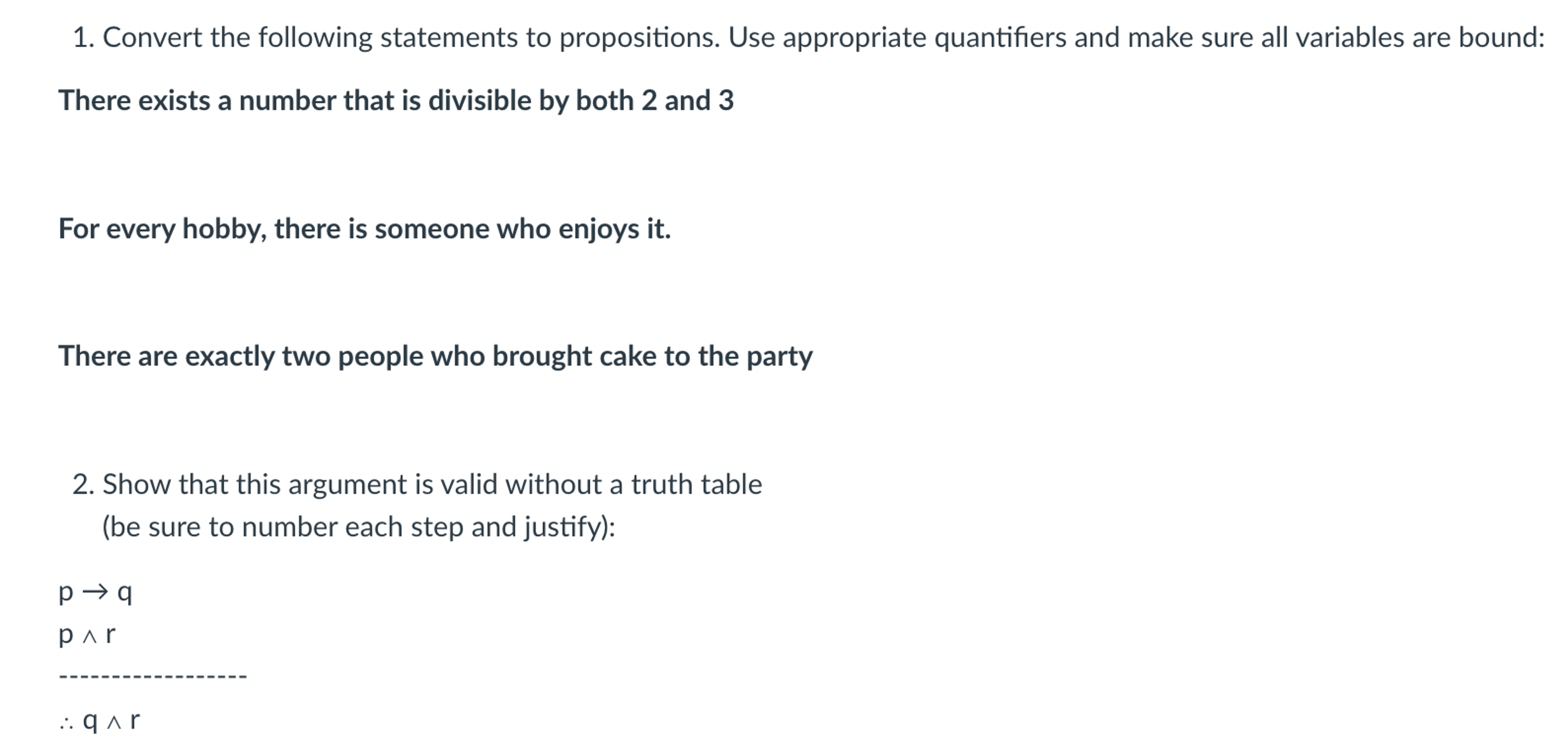 Solved Convert the following statements to propositions. Use | Chegg.com