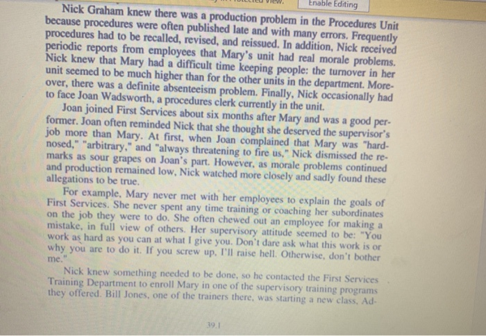 Solved Background Information Nick Graham managed the | Chegg.com
