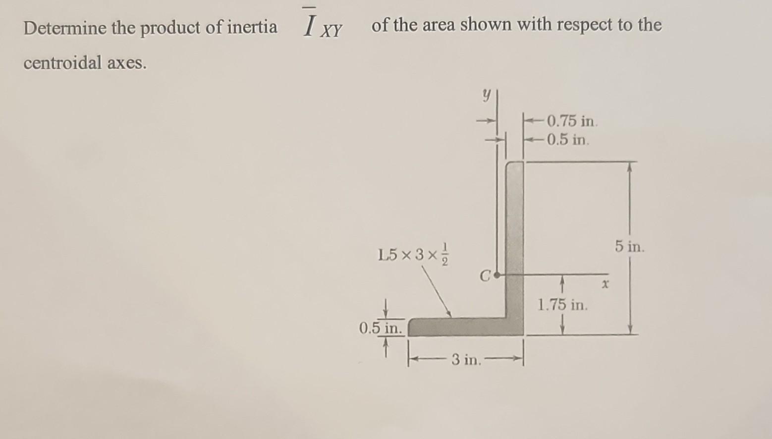 Solved Determine The Product Of Inertia Iˉxy Of The Area