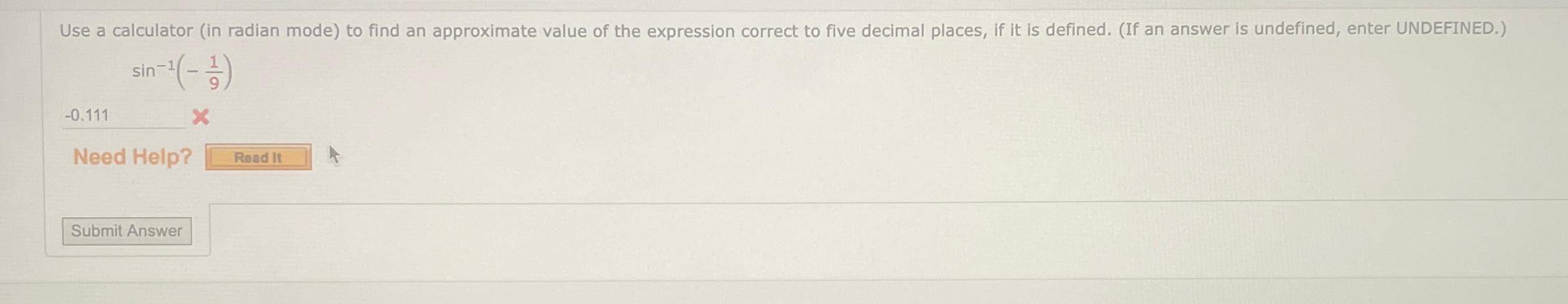 Solved Use a calculator (in radian mode) ﻿to find an | Chegg.com