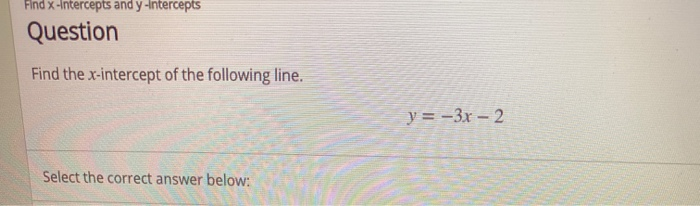 Solved Find x-Intercepts and y-Intercepts Question Find the | Chegg.com