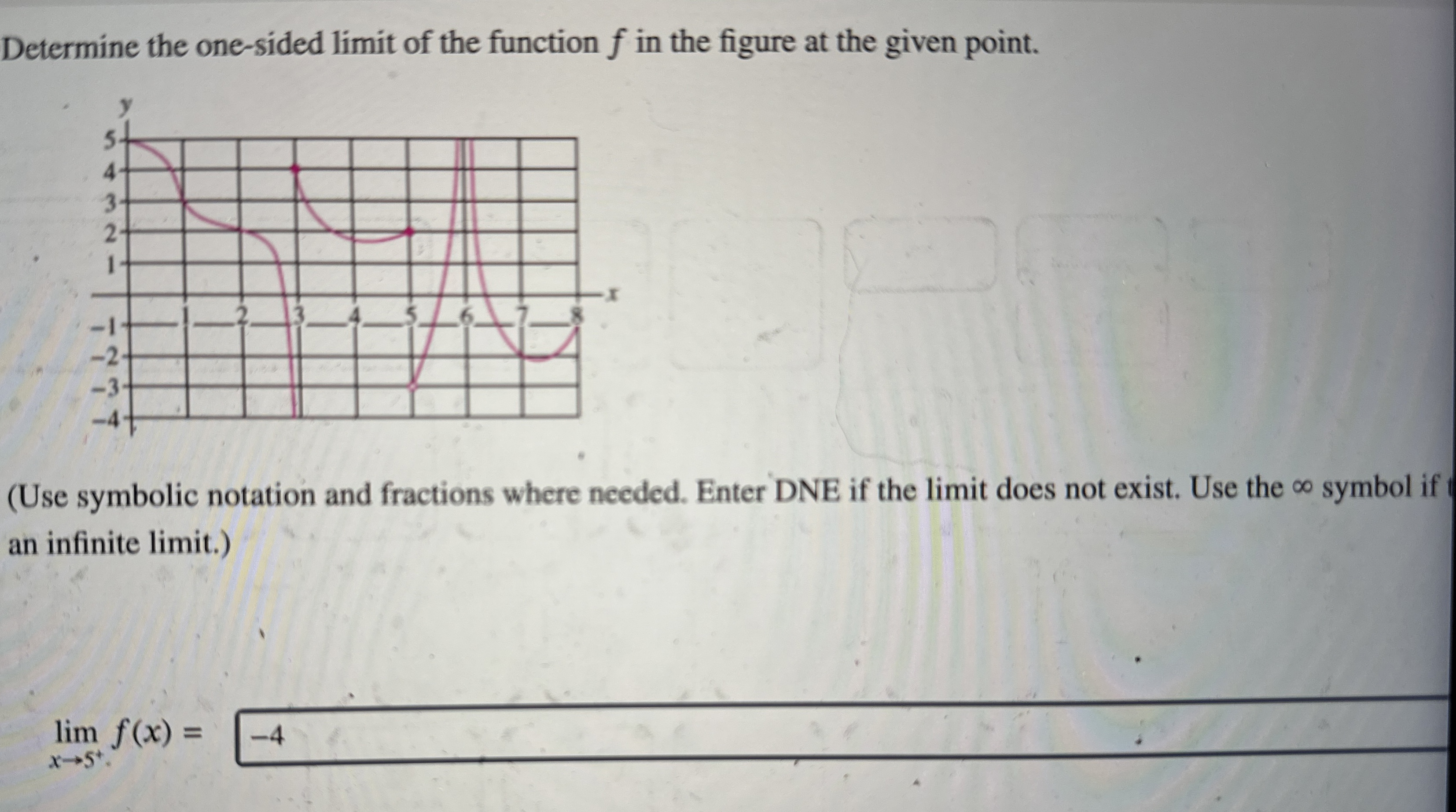 Solved Determine the one-sided limit of the function f ﻿in | Chegg.com