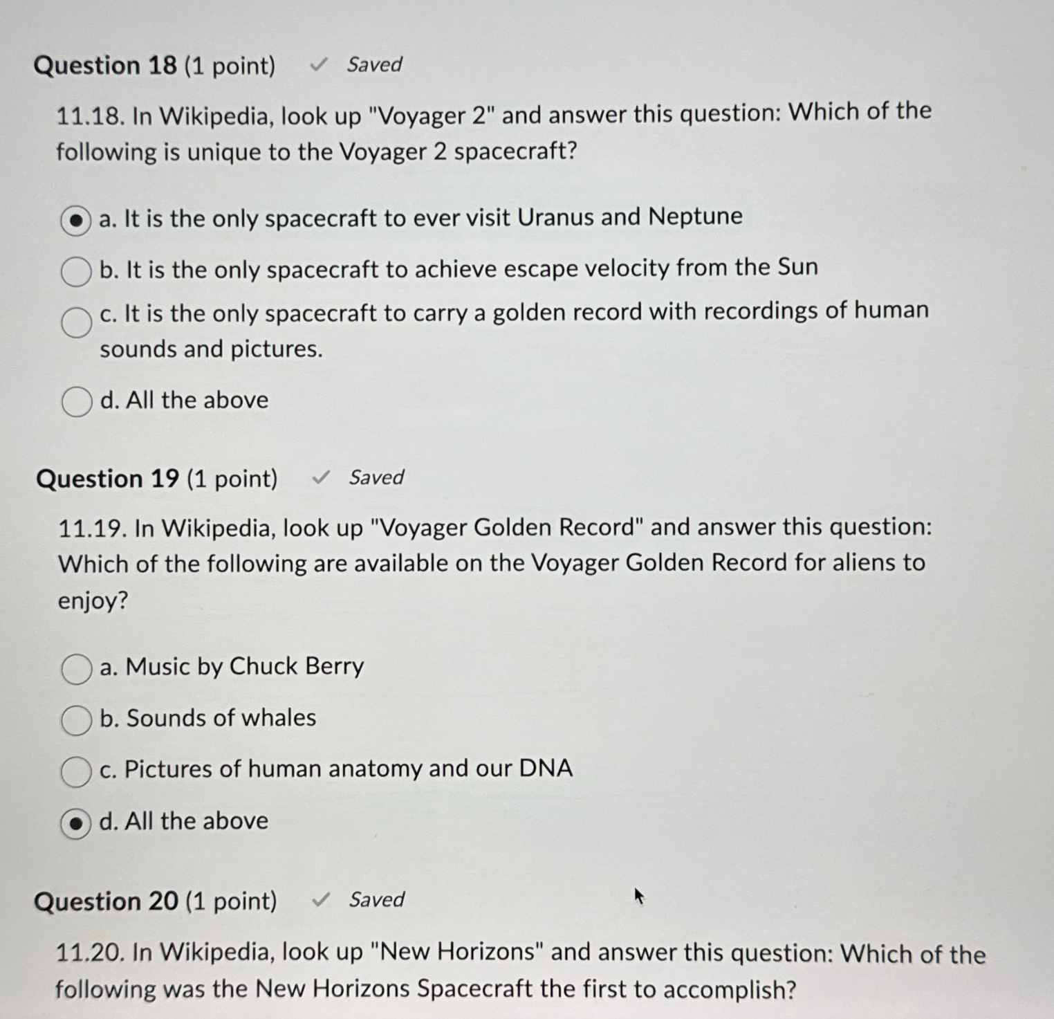 Solved Question 18 (1 ﻿point) ﻿Saved11.18. ﻿In Wikipedia, | Chegg.com