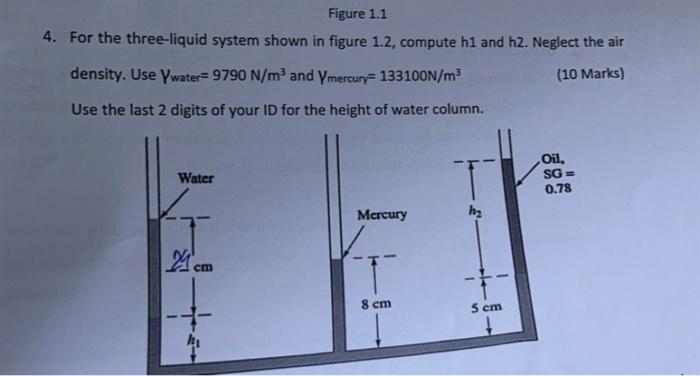 Solved 4. For the three-liquid system shown in figure 1.2, | Chegg.com
