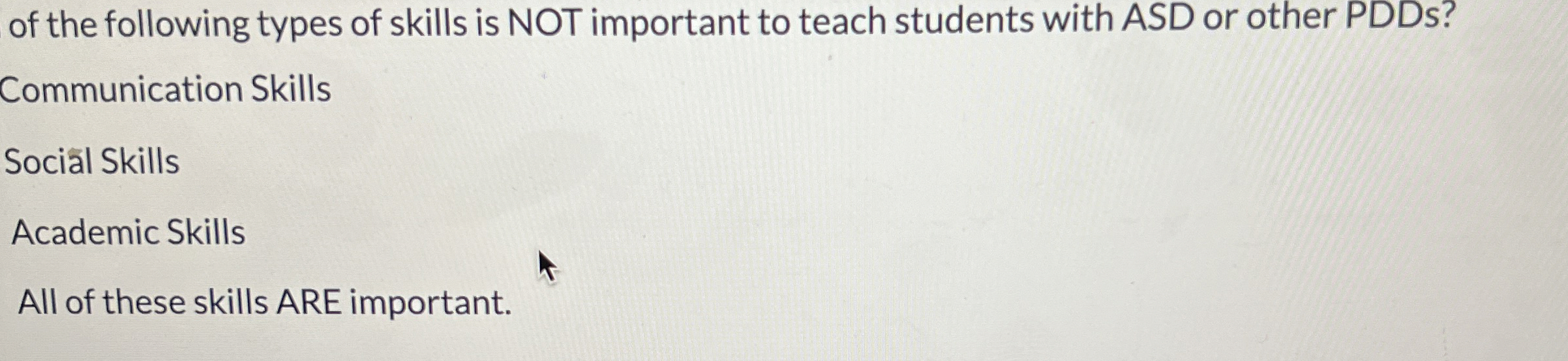 Solved of the following types of skills is NOT important to | Chegg.com