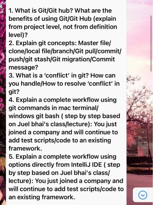 Solved 1. What is Git/Git hub? What are the benefits of | Chegg.com
