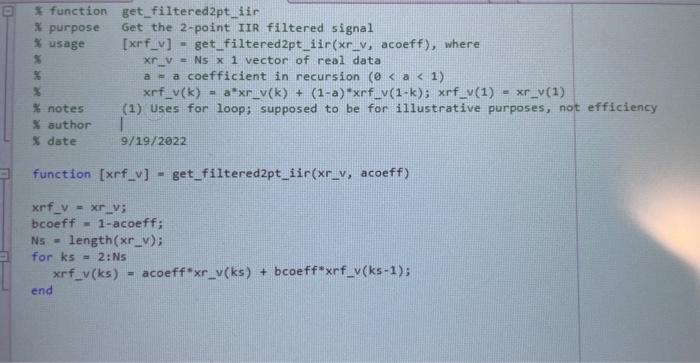 Help me write the rest if my CODE please using MATLAB | Chegg.com