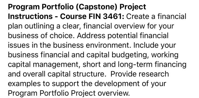 Solved Program Portfolio (Capstone) Project Instructions - | Chegg.com