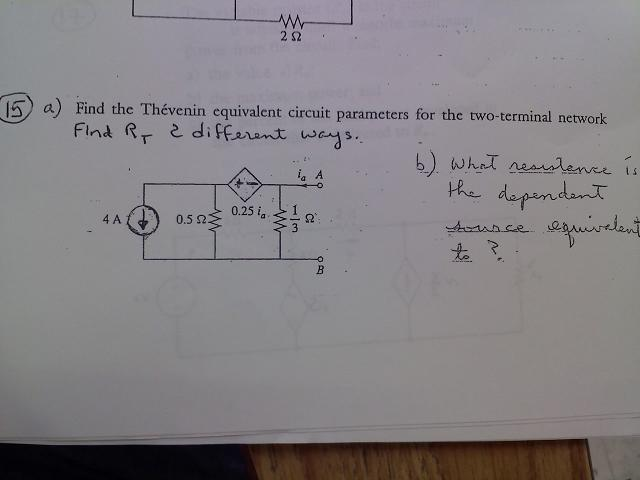 Solved Find the Thevenin equivalent circuit parameters for | Chegg.com