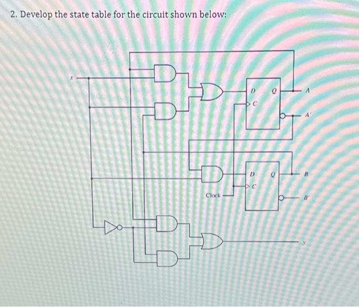 Solved 2. Develop the state table for the circuit shown | Chegg.com