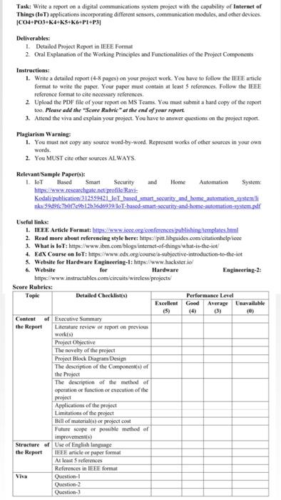 Instractions: 1. Write a detailed report (4-8 pages) | Chegg.com