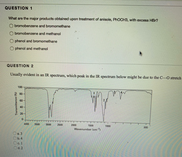 Solved QUESTION 1 What are the major products obtained upon | Chegg.com