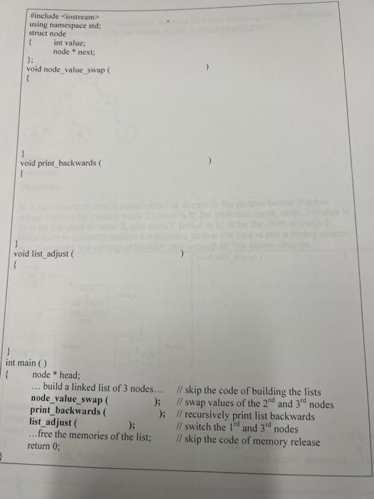 Solved 2. (10 points) Given a linked list of three nodes, | Chegg.com