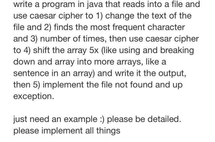Solved write a program in java that reads into a file and | Chegg.com