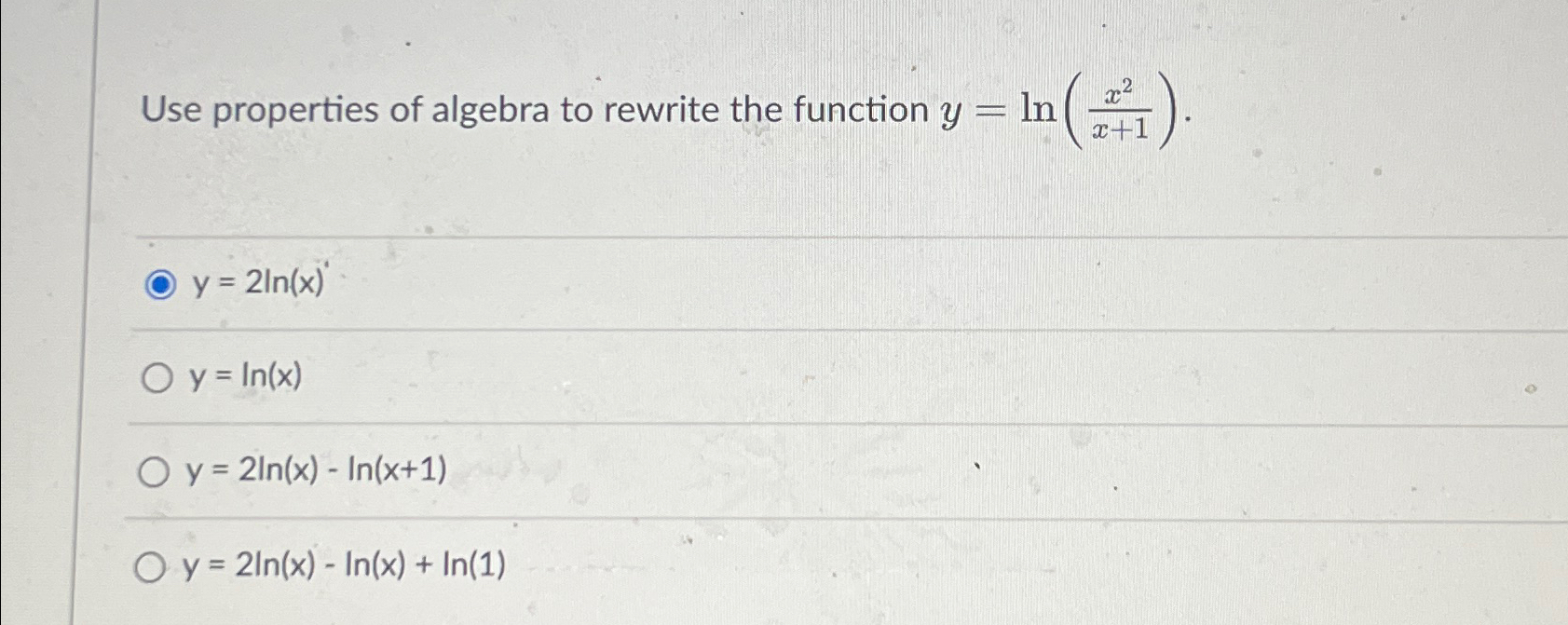 Solved Use properties of algebra to rewrite the function | Chegg.com