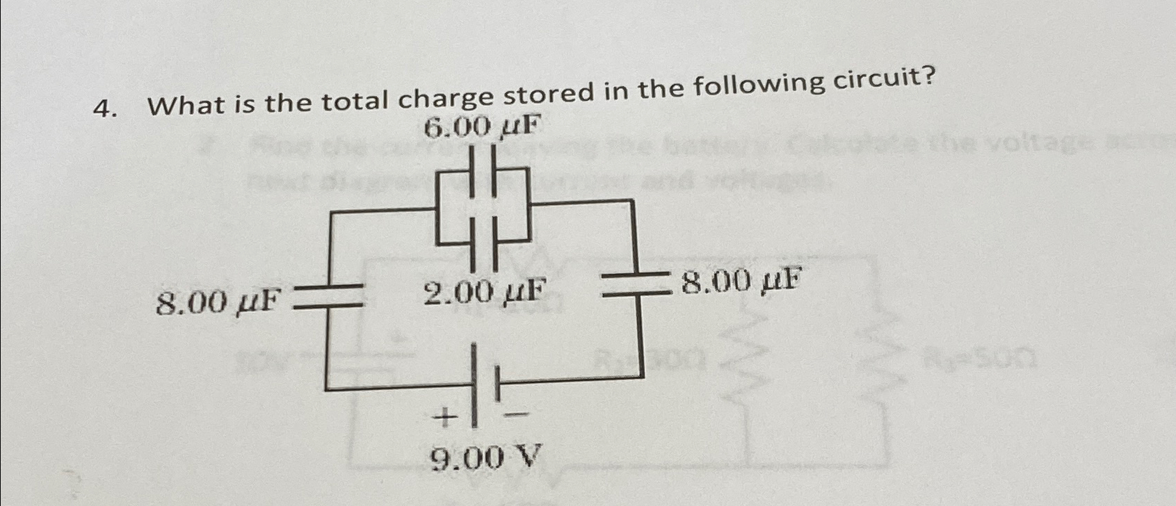 Solved What is the total charge stored in the following | Chegg.com