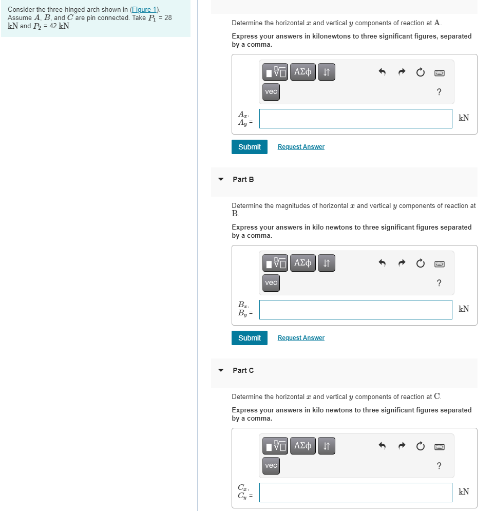 Solved Consider the three-hinged arch shown in (Figure | Chegg.com