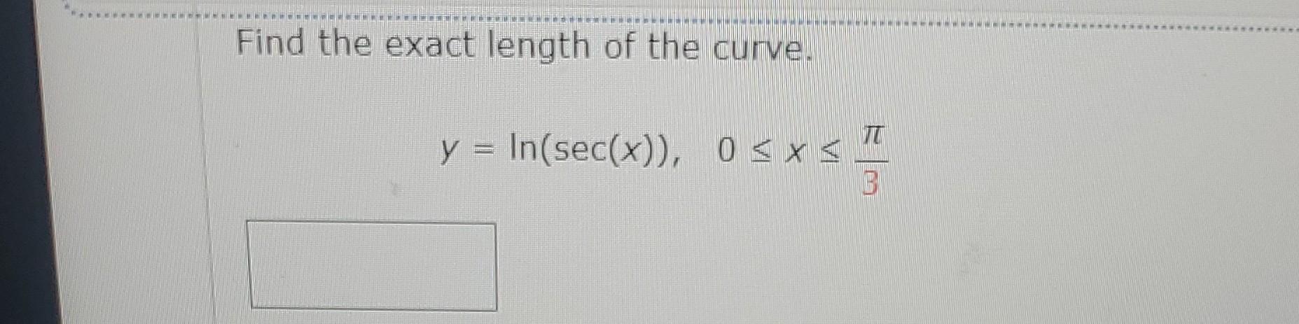 Solved Find the exact length of the curve. | Chegg.com