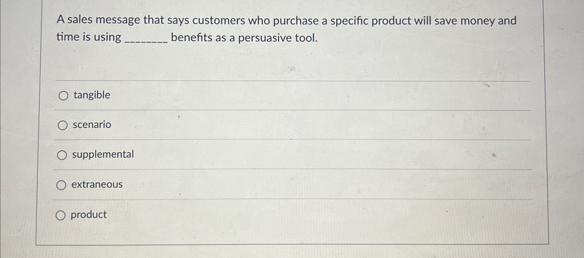 Solved A sales message that says customers who purchase a | Chegg.com