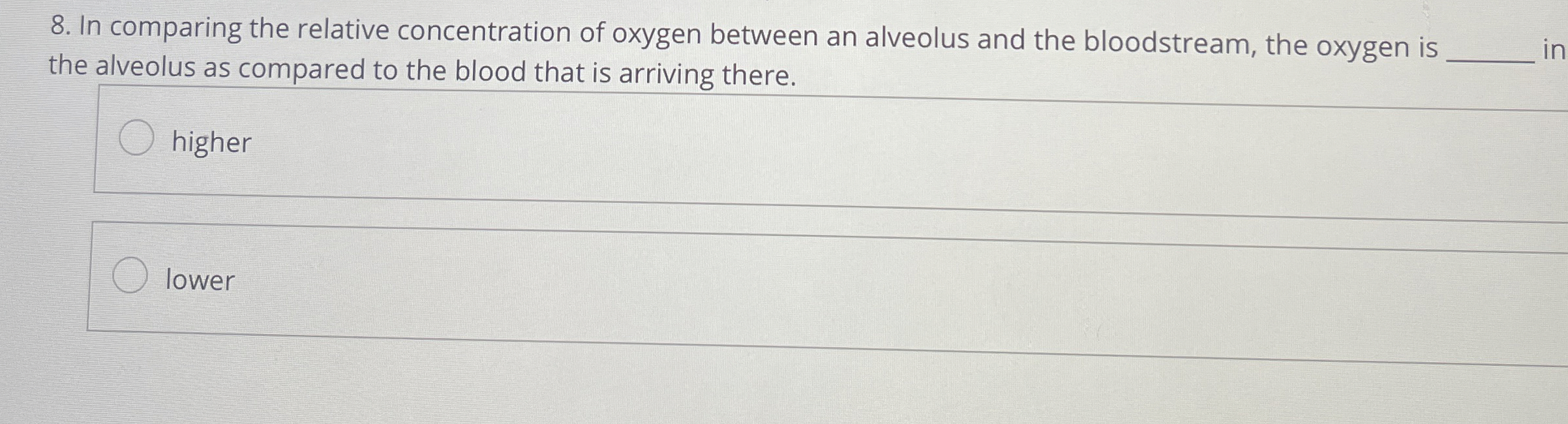 Solved In comparing the relative concentration of oxygen | Chegg.com
