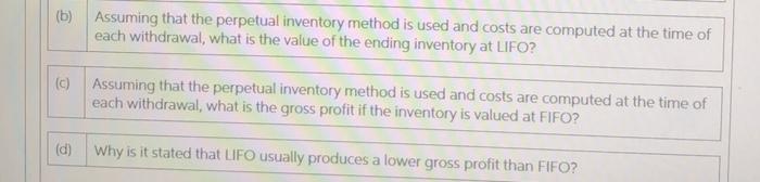 Solved Exercise 8-10 a-c (Part Level Submission) Inventory | Chegg.com