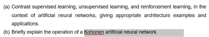 Solved (a) Contrast supervised learning, unsupervised | Chegg.com