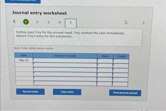 [Solved]: 1 2 Date May 11 3 Note: Enter debits before credi