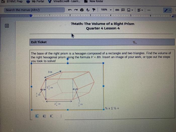 Solved STRIVE Prep My Portal VmathLive-Learn... New folder | Chegg.com