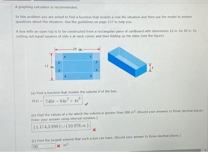Solved A graphing calculator is recommended. In this problem | Chegg.com