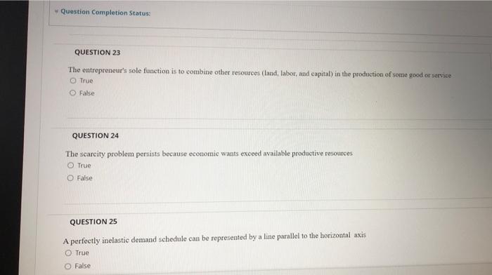 Solved Question Completion Status: QUESTION 23 The | Chegg.com