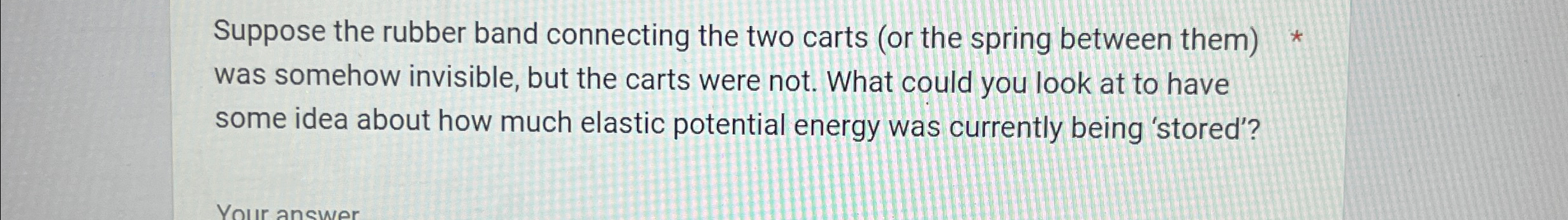 Solved Suppose the rubber band connecting the two carts (or | Chegg.com