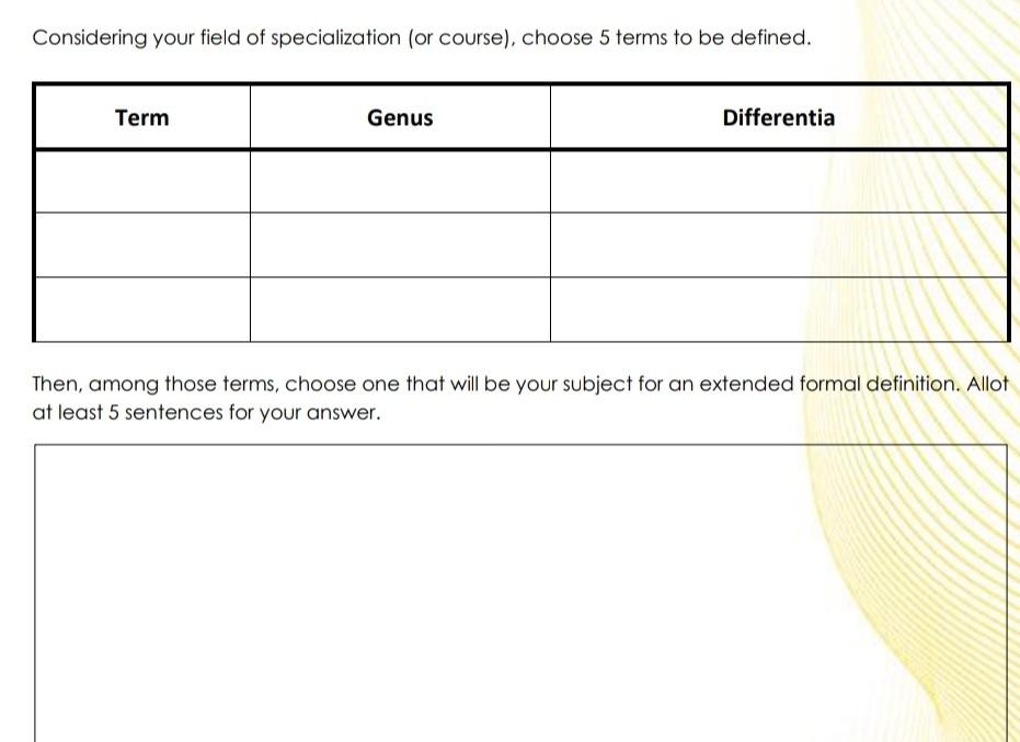Solved Considering your field of specialization (or course), | Chegg.com