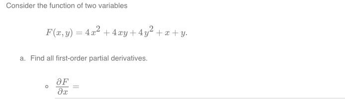 Solved Consider the function of two variables | Chegg.com
