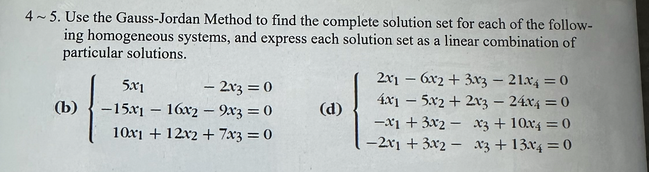 4∼5. ﻿Use the Gauss-Jordan Method to find the | Chegg.com