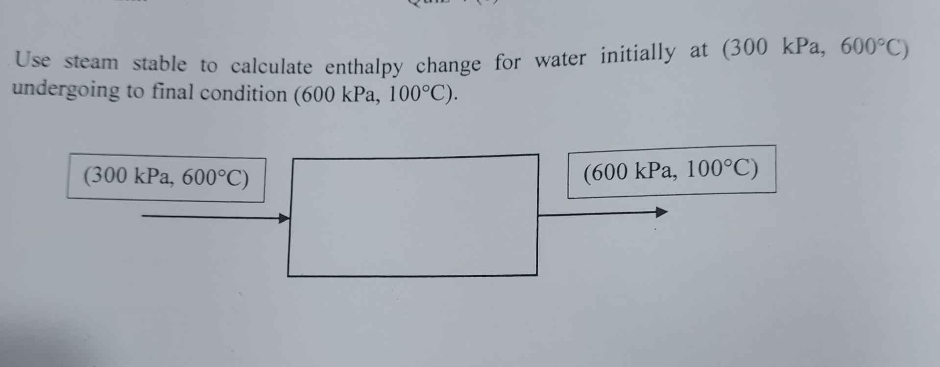 Solved Use steam stable to calculate enthalpy change for | Chegg.com