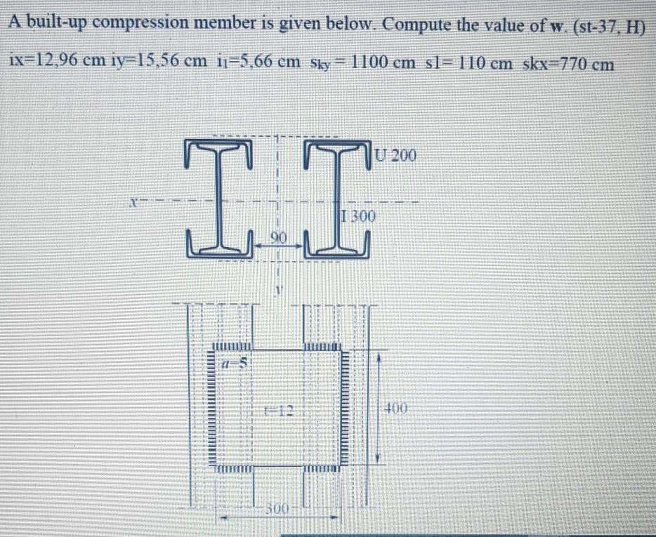 Solved A built-up compression member is given below. Compute | Chegg.com