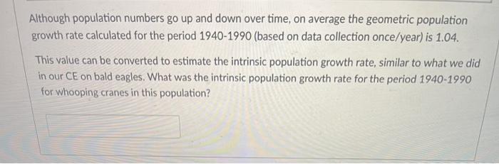Solved Although population numbers go up and down over | Chegg.com