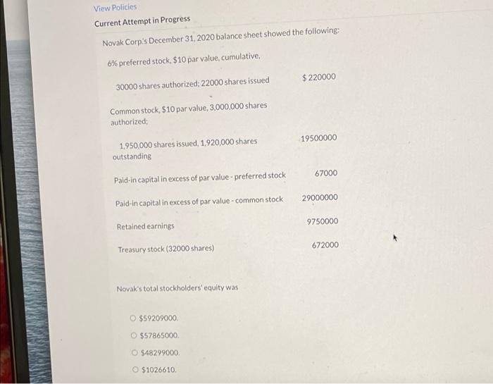 Solved View Policies Current Attempt in Progress Novak | Chegg.com