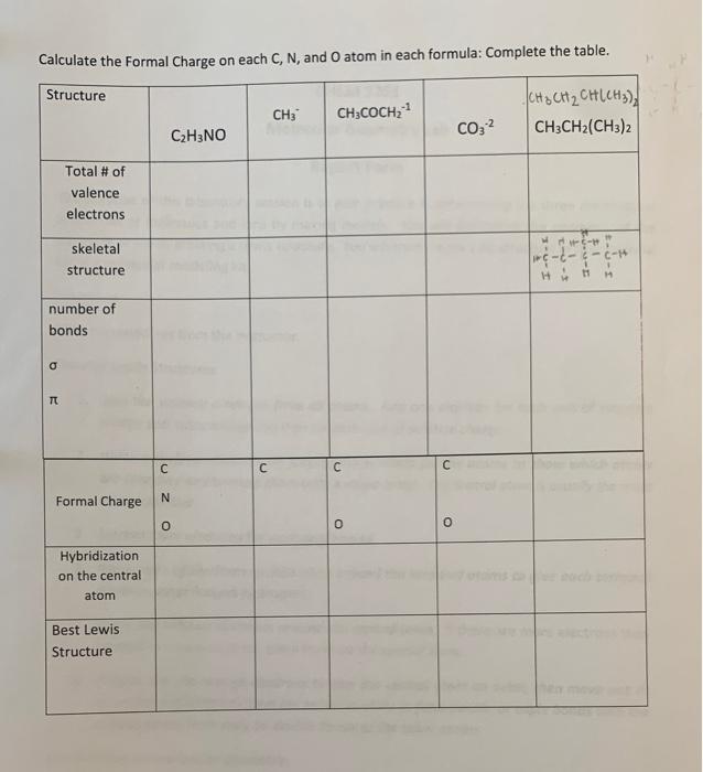 Solved Calculate the formal Charge on each C, N, and O atom | Chegg.com
