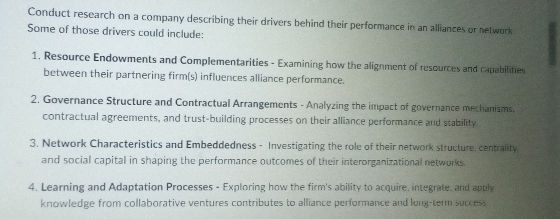 Solved Conduct research on a company describing their | Chegg.com